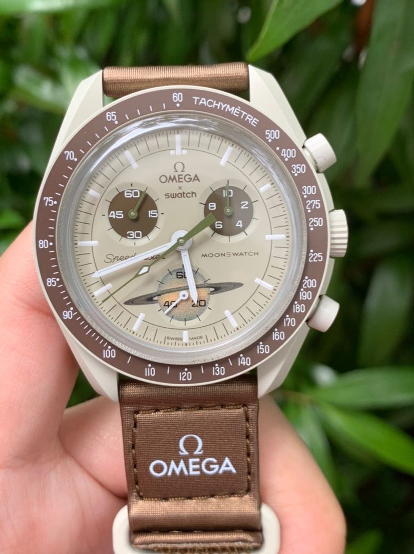 Swatch Moonswatch "Mission To Saturn" Swatch X Omega SO33T100, Men's Fashion, Watches ...