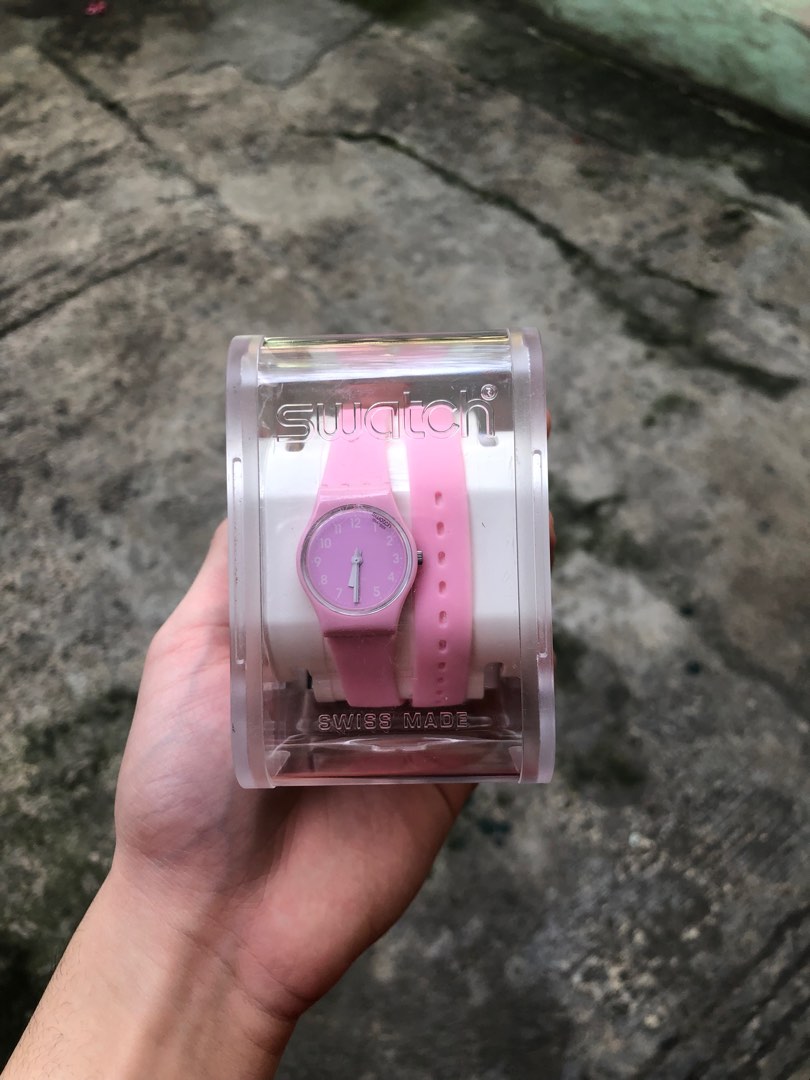 Swatch Watch long strap (pink), Women's Fashion, Watches & Accessories ...