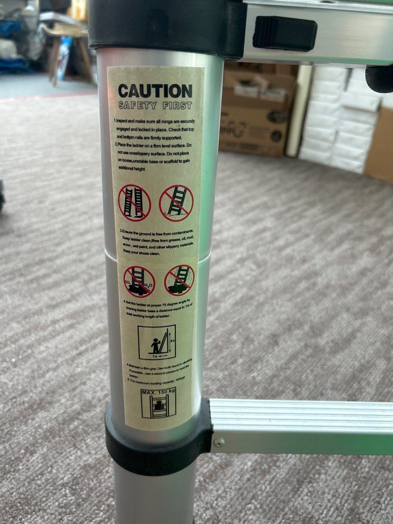 Telescopic extendable ladder 3m Telepro-steps, Furniture & Home Living ...