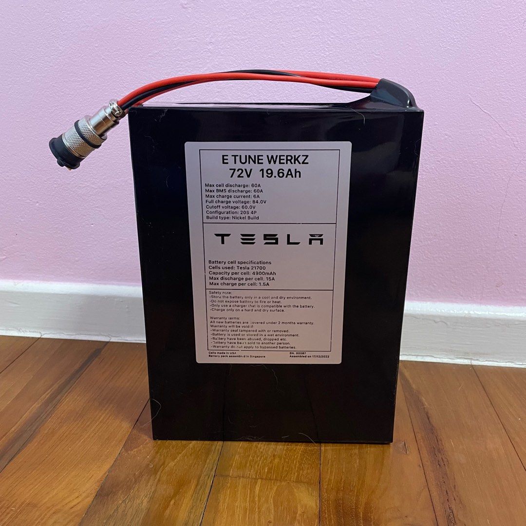 Tesla Panasonic 72V 19.6Ah 20Ah battery pack for fiido dyu tempo ...