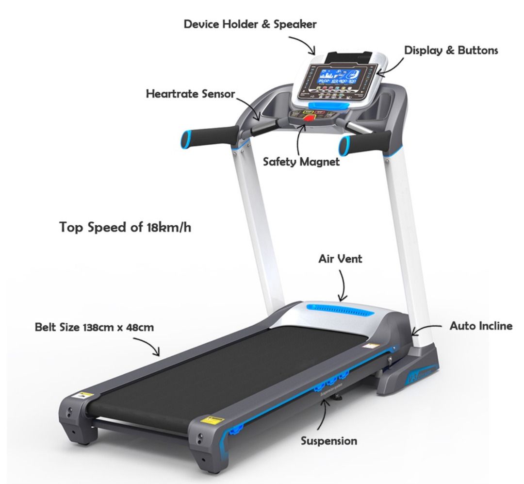 TM-988 Foldable Motorized Treadmill, Sports Equipment, Exercise ...