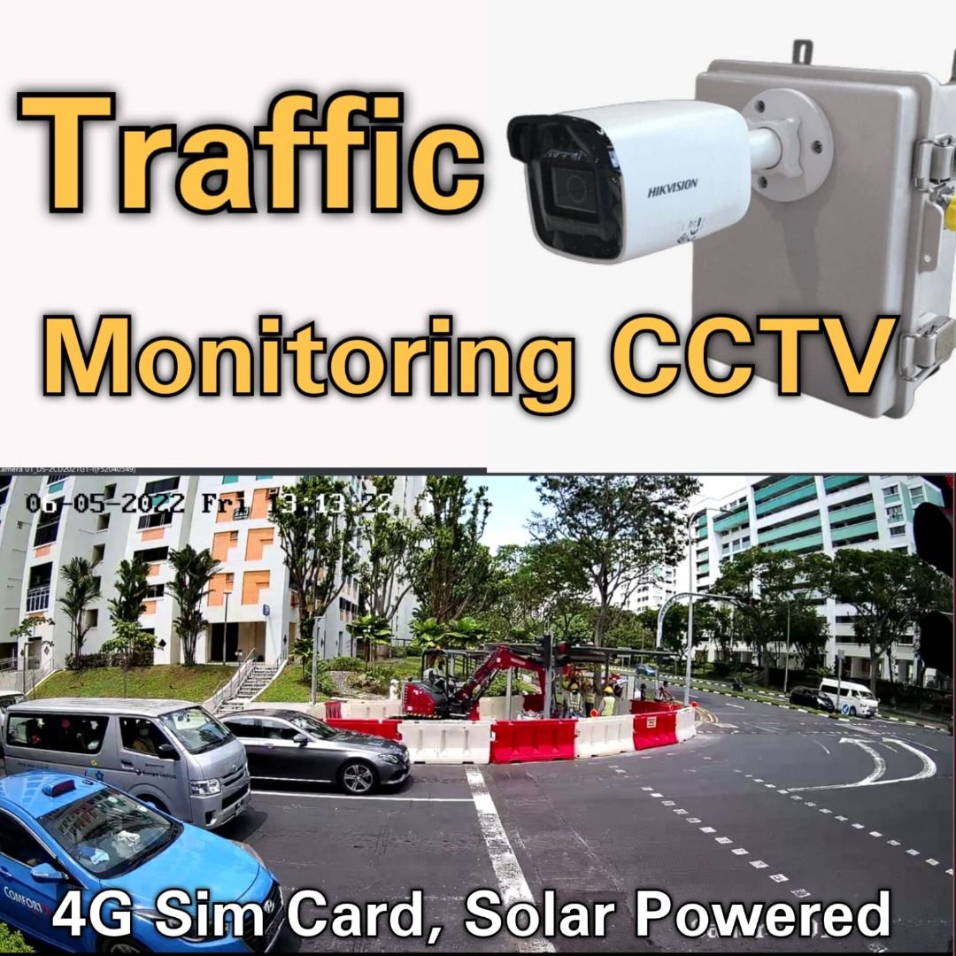 Traffic Flow Monitoring Camera Lta Analysis Remote 4g Solar Cctv Sim Card Battery Collect