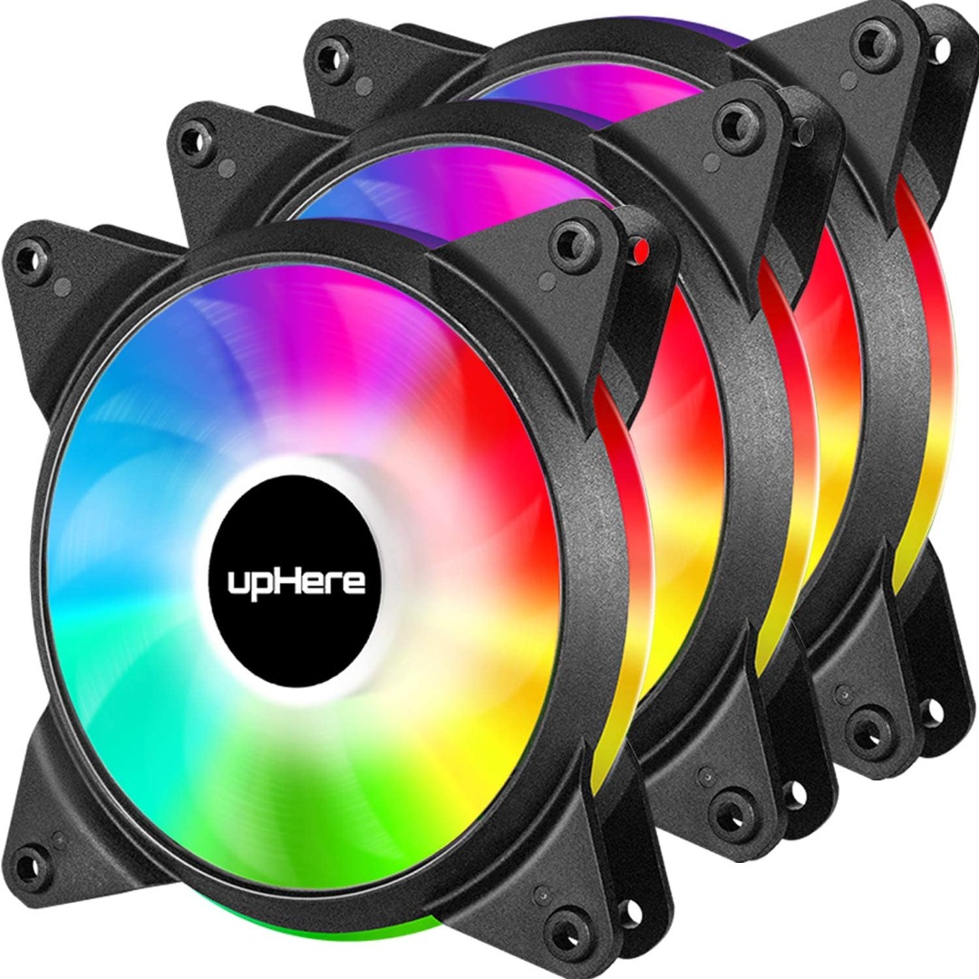 upHere 3-PIN 120mm LED Computer Case Fan super Silent PC Cooling Fan 3 ...