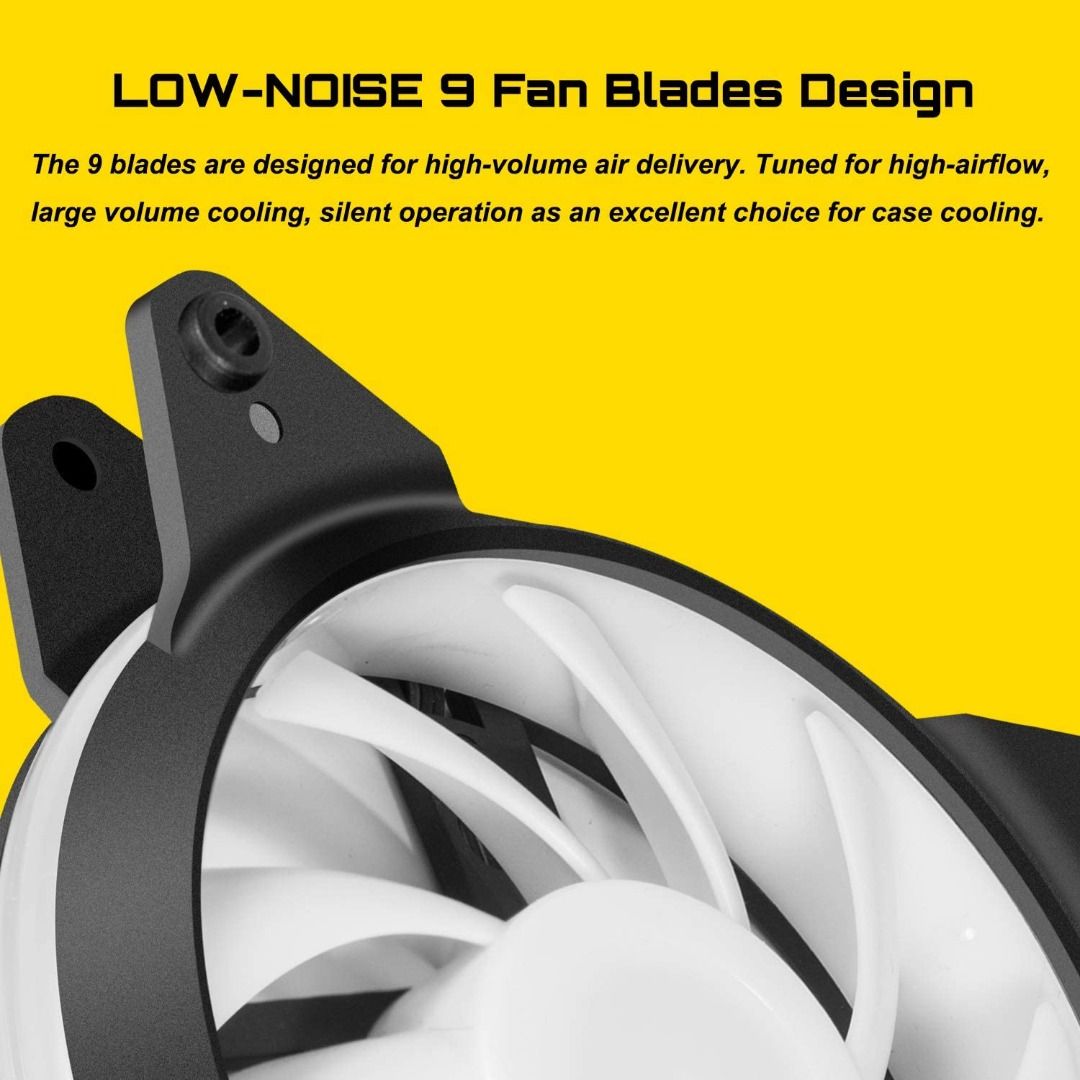 upHere 3-PIN 120mm LED Computer Case Fan super Silent PC Cooling Fan 3 ...