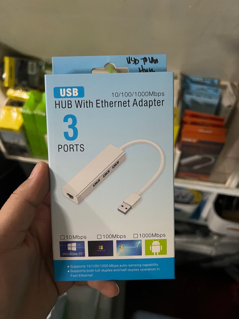 USB To Lan hub with 3 ports, Computers & Tech, Parts & Accessories ...