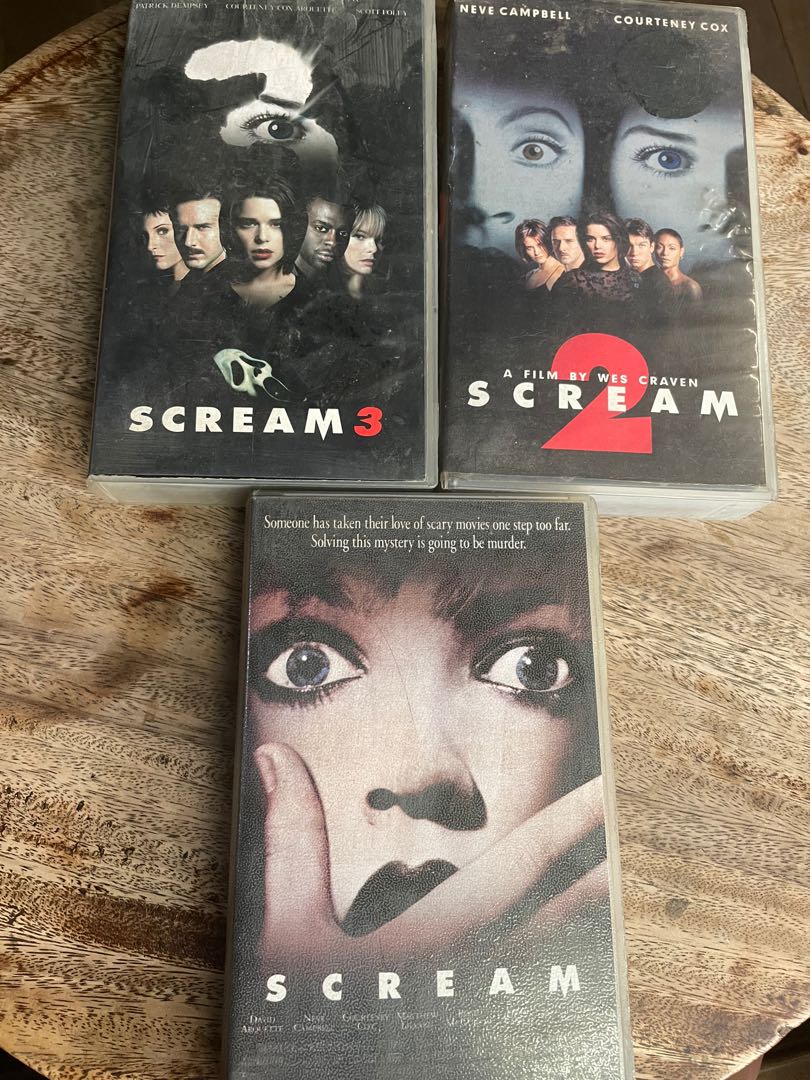 VHS tape SCREAM TRILOGY suspense horror movie, Hobbies & Toys, Memorabilia & Collectibles ...
