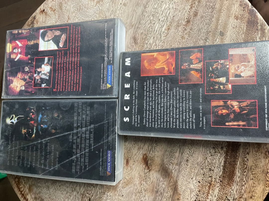 VHS tape SCREAM TRILOGY suspense horror movie, Hobbies & Toys ...