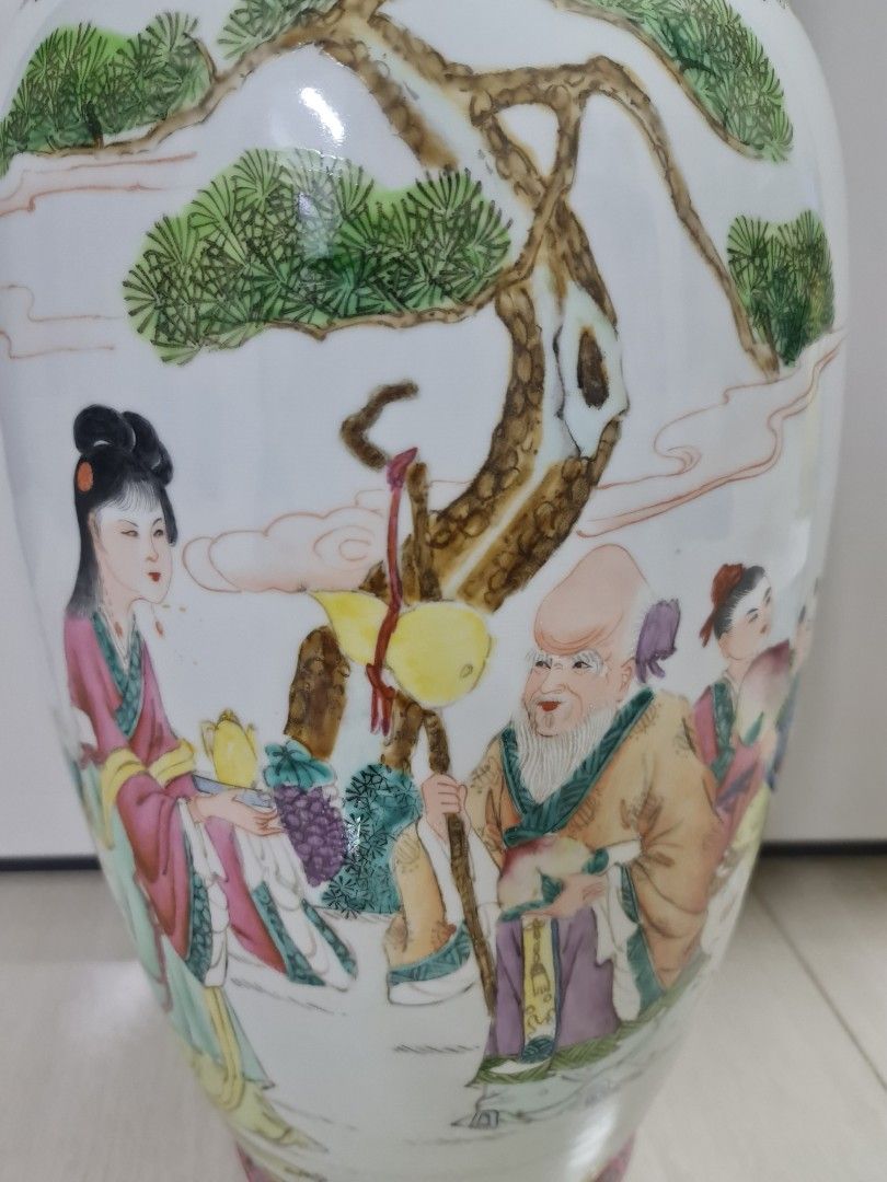 Vintage Hand Painted Shou Xing Gong Porcelain Vase, Hobbies & Toys ...