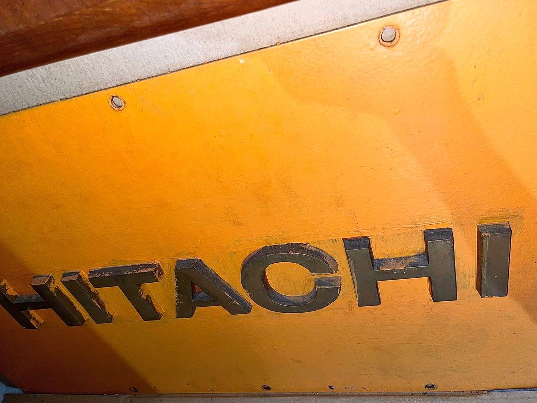Vintage HITACHI sign board with 3D brass letters, Hobbies & Toys ...
