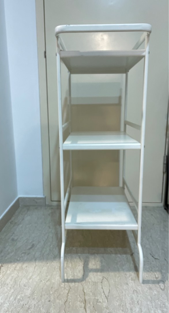 White metal shelves three layers with wheels, Furniture & Home Living ...