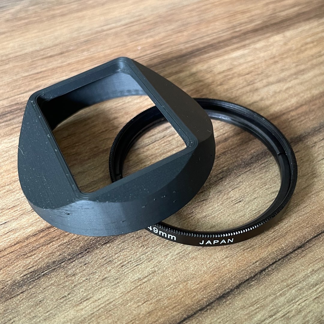 3D printed Rectangle lens hood 49mm, Photography, Photography ...