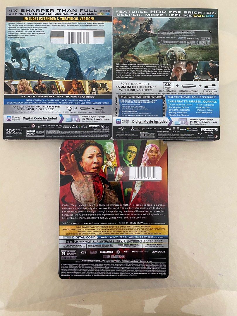 4k Ultra HD + Blu Ray Movies, Hobbies & Toys, Music & Media, CDs & DVDs ...