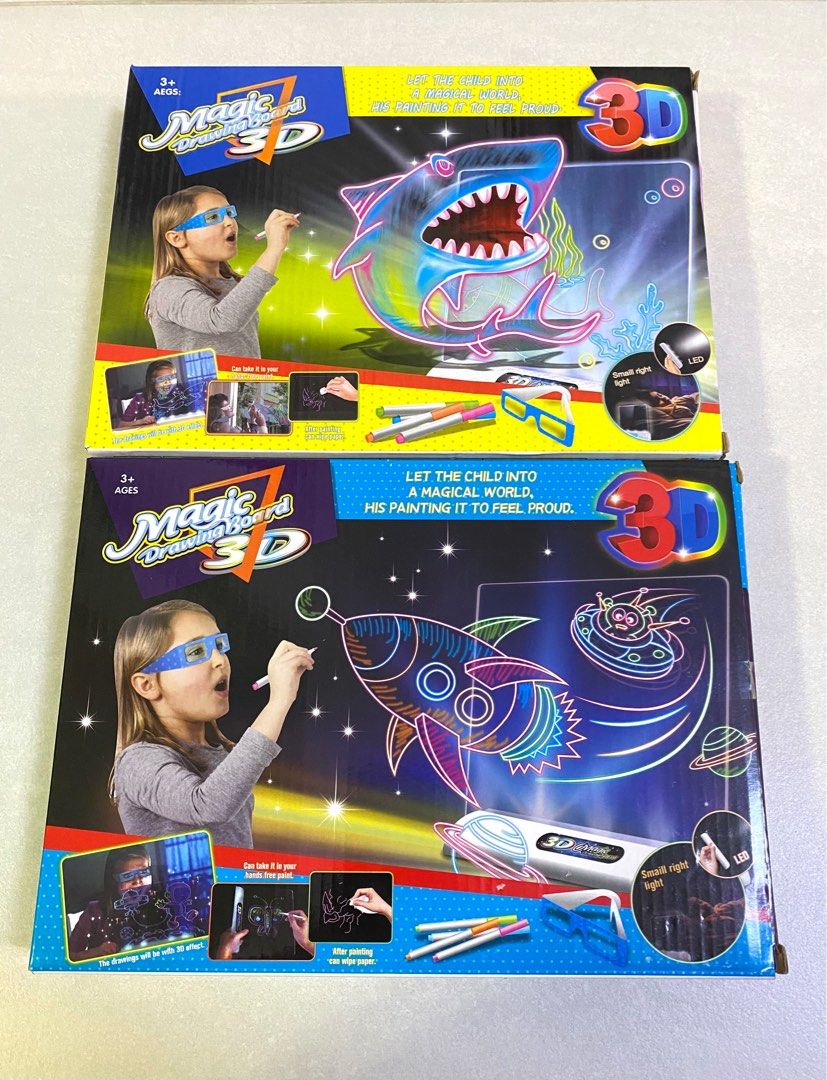 全新 3D Magic Drawing Board, 興趣及遊戲, 玩具 & 遊戲類 - Carousell