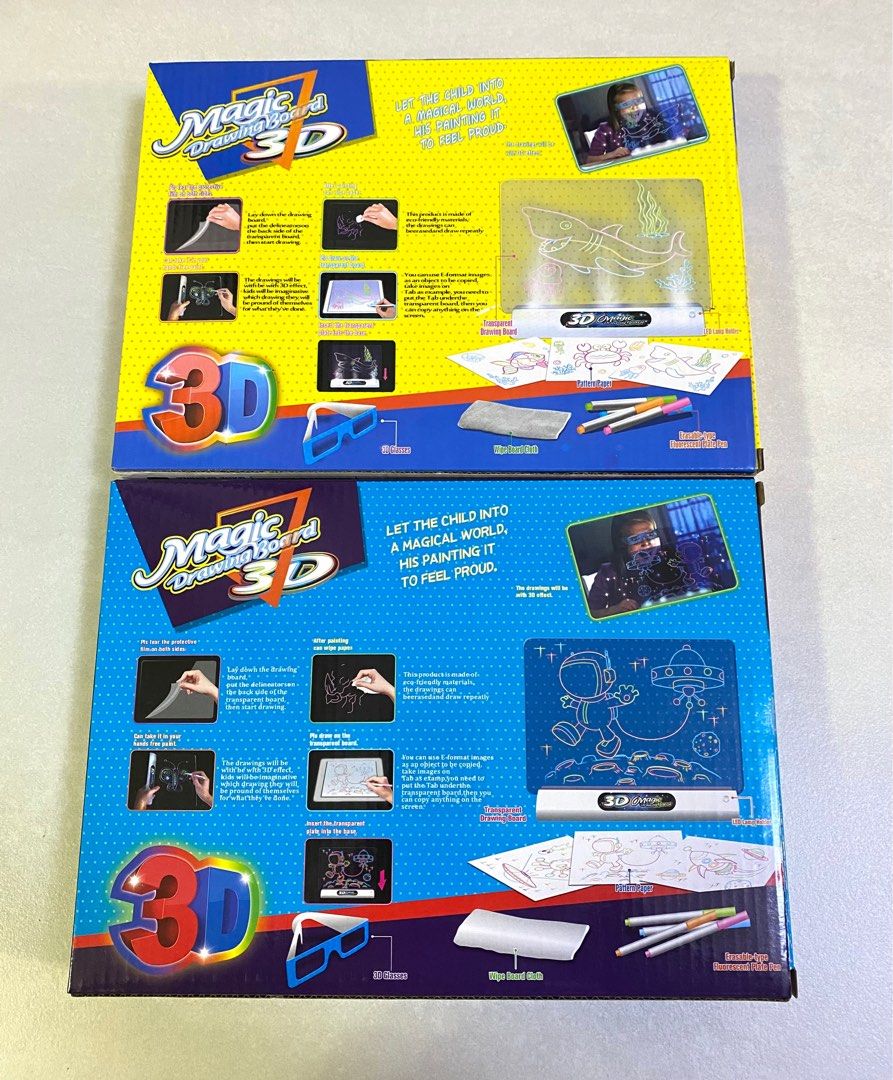 全新 3D Magic Drawing Board, 興趣及遊戲, 玩具 & 遊戲類 - Carousell