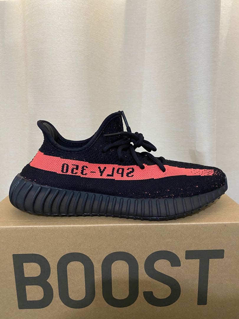 Adidas Yeezy Boost 350 v2 Red stripe, Men's Fashion, Footwear, Sneakers ...