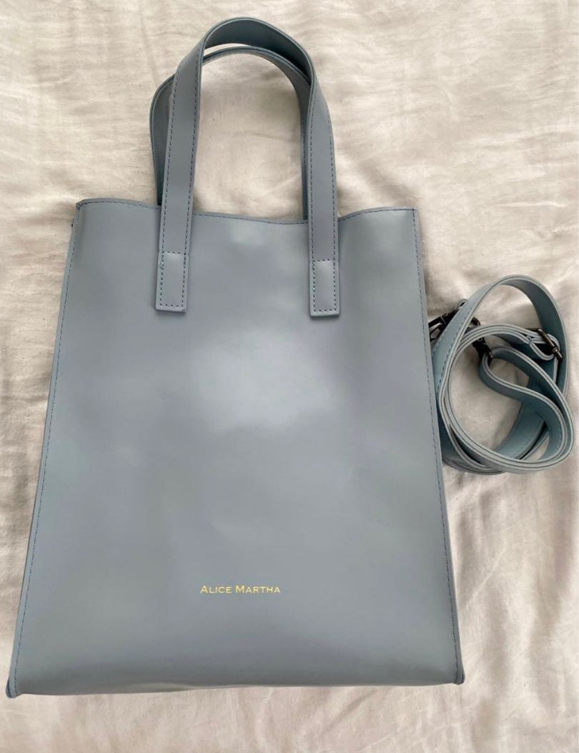 Alice Martha Powder Blue Two-Way Tote Shoulder Bag, Women's Fashion, Bags & Wallets, Tote Bags ...