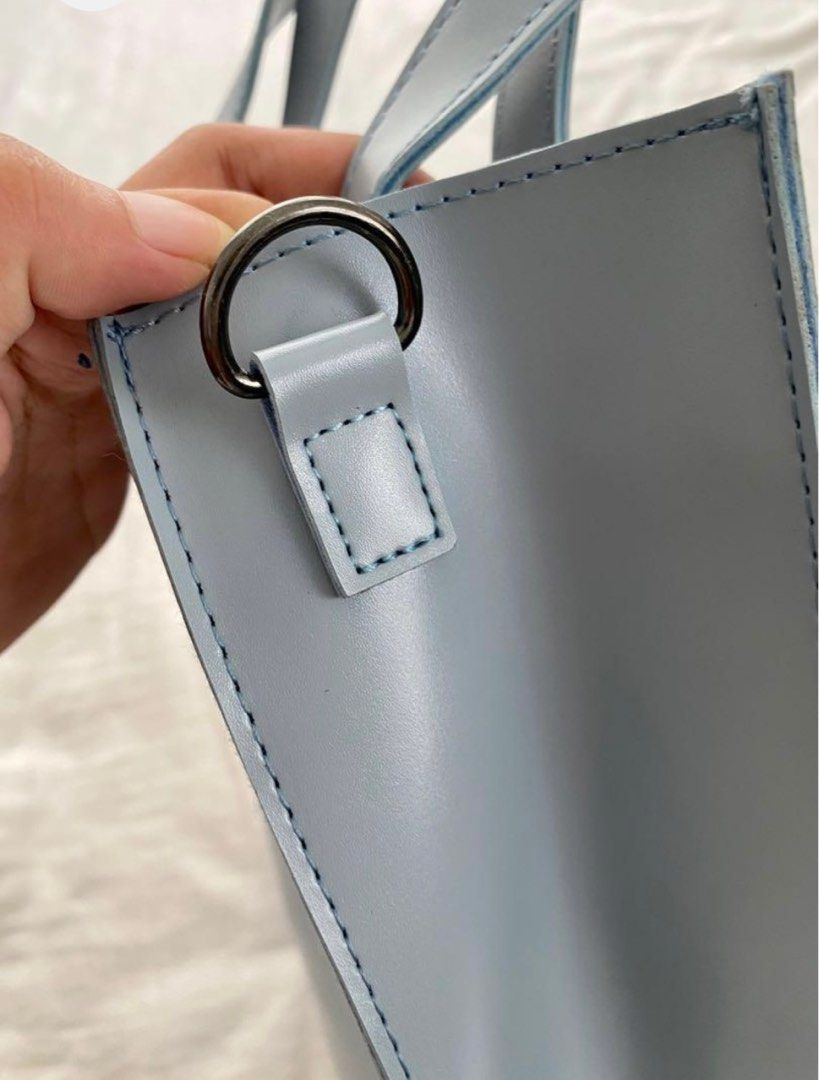 Alice Martha Powder Blue Two-Way Tote Shoulder Bag, Women's Fashion ...