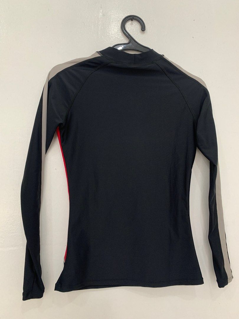 black rash guard, Women's Fashion, Swimwear, Rash guard on Carousell