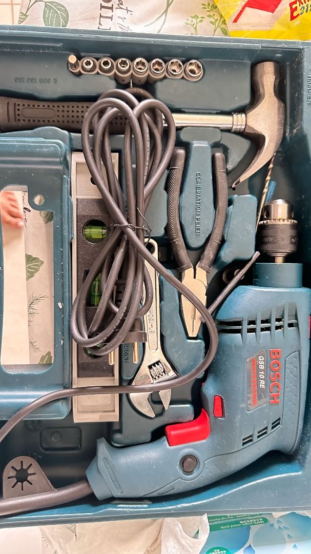 Bosch Professional Drill Machine GSB 10 RE Like New, Furniture & Home ...