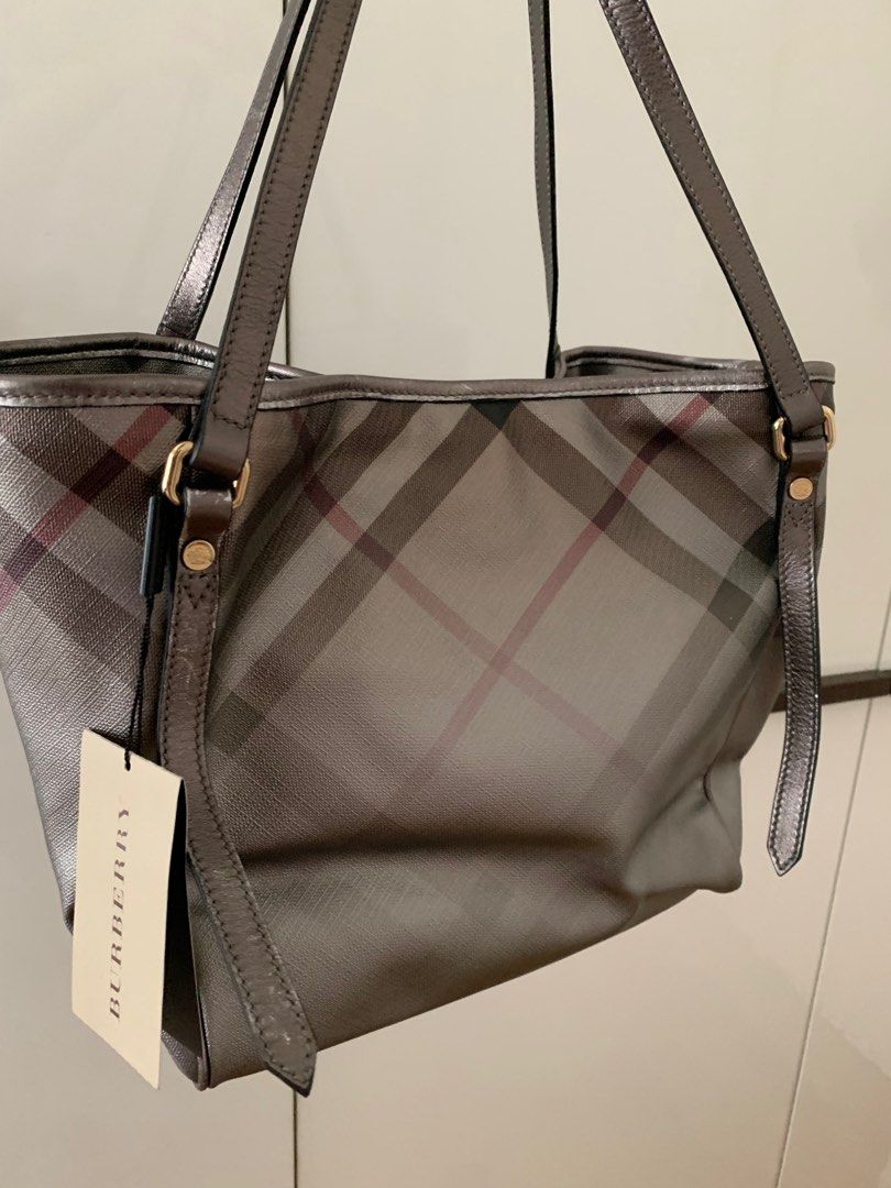 Burberry Iconic Silver Check Canterbury Tote Handbag (Official), Luxury ...