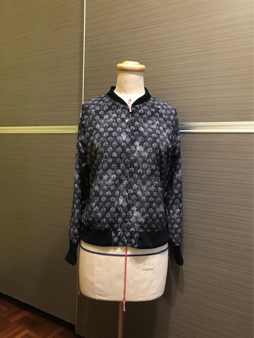 全新日本品牌C'est pas grave 別緻雙層印花休閒外套 秋, 她的時尚, 外套、夾克、大衣在旋轉拍賣