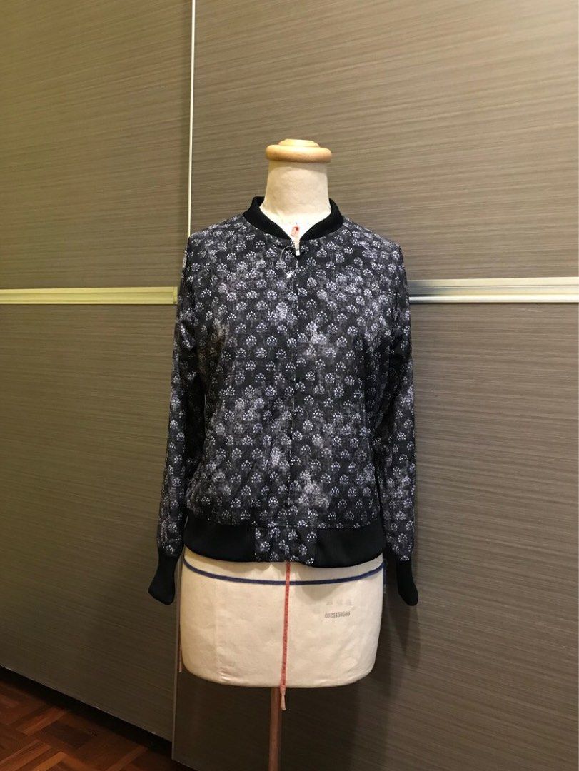 全新日本品牌C'est pas grave 別緻雙層印花休閒外套 秋, 她的時尚, 外套、夾克、大衣在旋轉拍賣