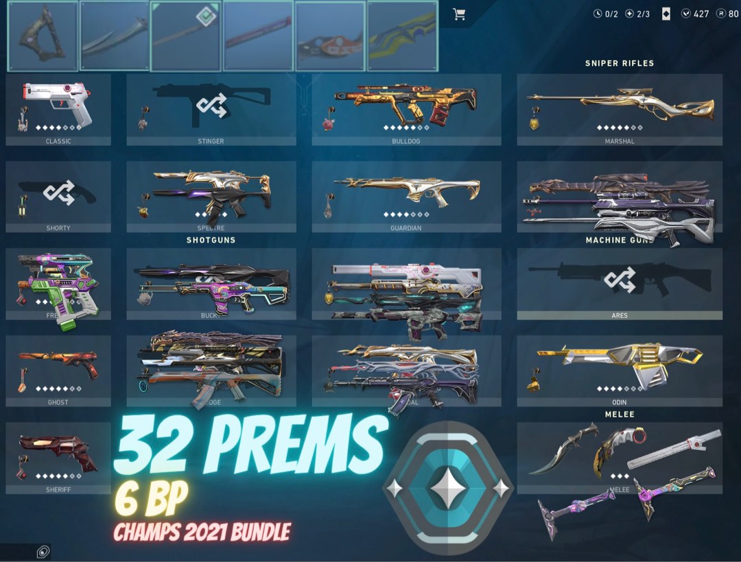 CHAMPS 1.0 BUNDLE 32 PREMIUMS CHEAP VALORANT ACCOUNT, Video Gaming ...