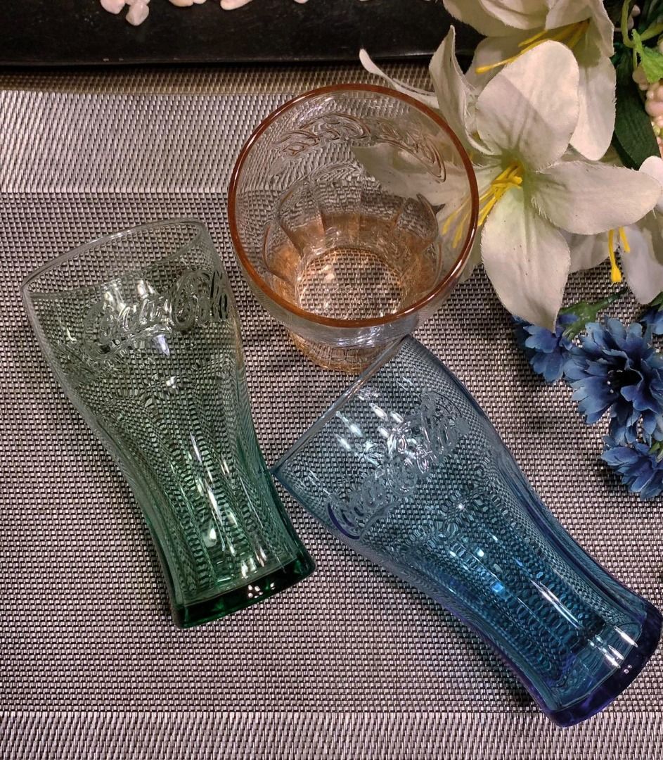 COCA COLA Collection Drinking Glass 3 Pcs, Furniture & Home Living ...
