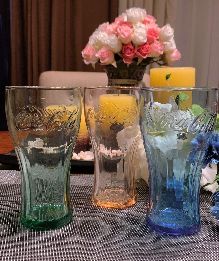COCA COLA Collection Drinking Glass 3 Pcs, Furniture & Home Living ...