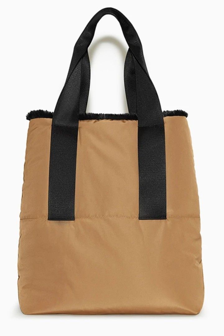COS Reversible Faux Fur Padded Shopper Bag, Women's Fashion, Bags ...