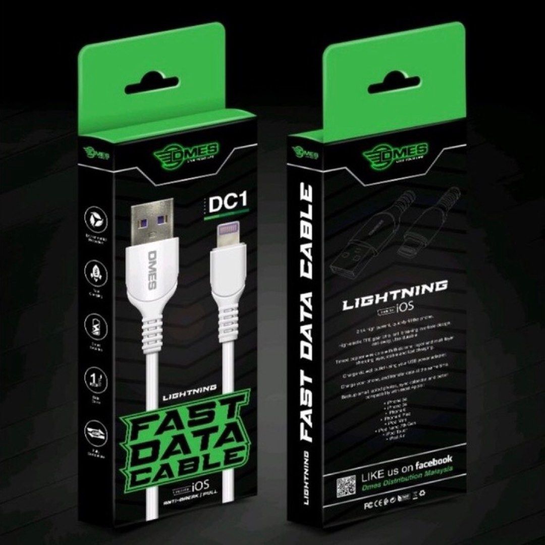 Dmes DC1 Fast Data Cable 2.1A (1m), Mobile Phones & Gadgets, Mobile ...