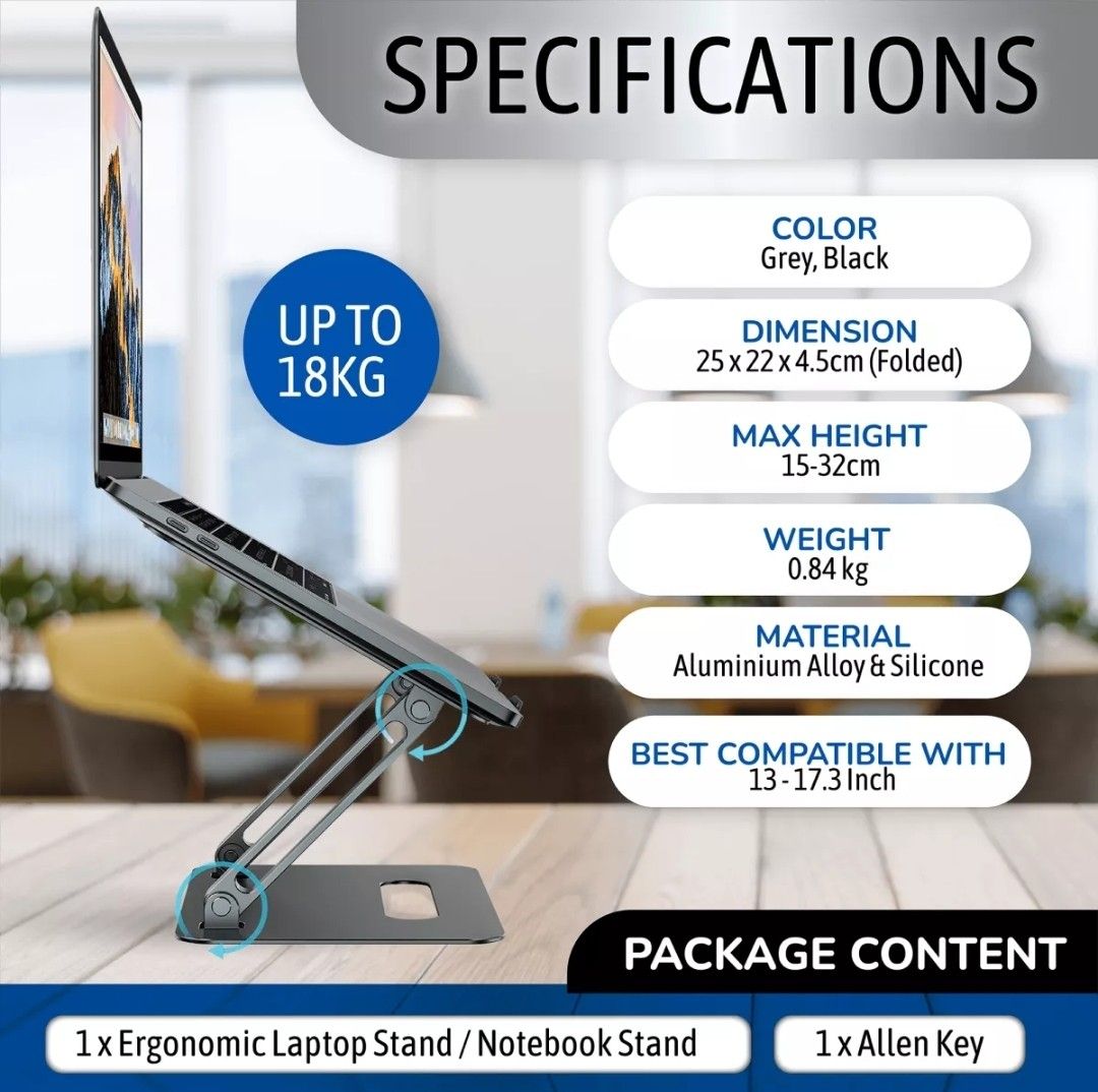 Diginut Ergonomic Laptop stand (Adjustable, Portable, High Quality ...