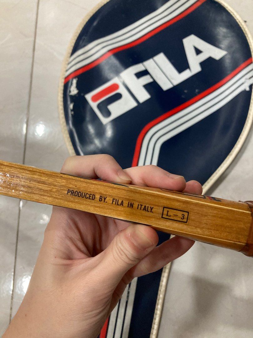FILA Vintage Wood Tennis Racquet Racket, Sports Equipment, Sports ...