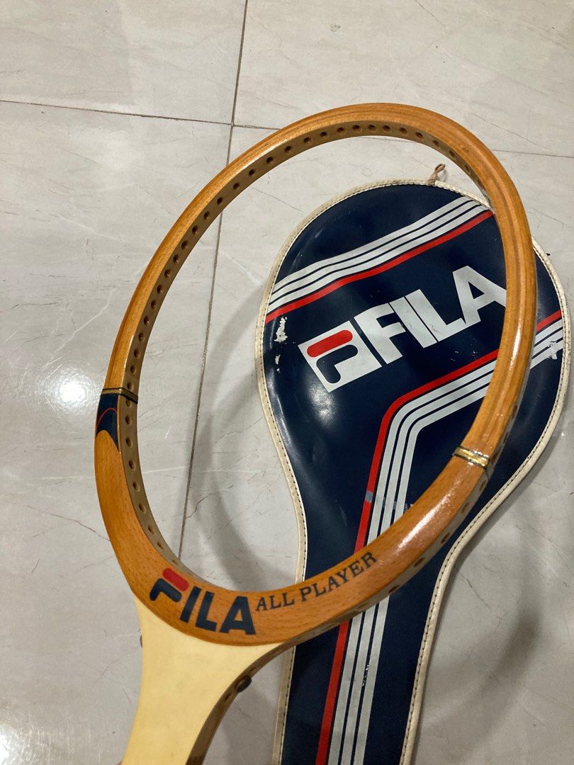 FILA Vintage Wood Tennis Racquet Racket, Sports Equipment, Sports ...