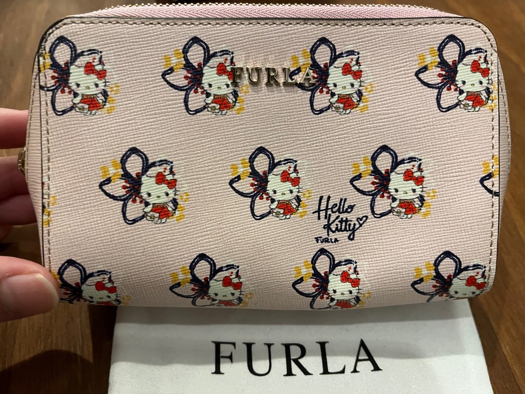 Furla Hello Kitty Toni Magnolia Cosmetic Pouch, Women's Fashion, Bags ...