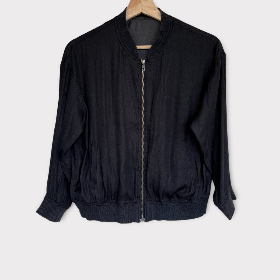 Global Work | Lightweight Bomber Jacket in Black, Women's Fashion ...