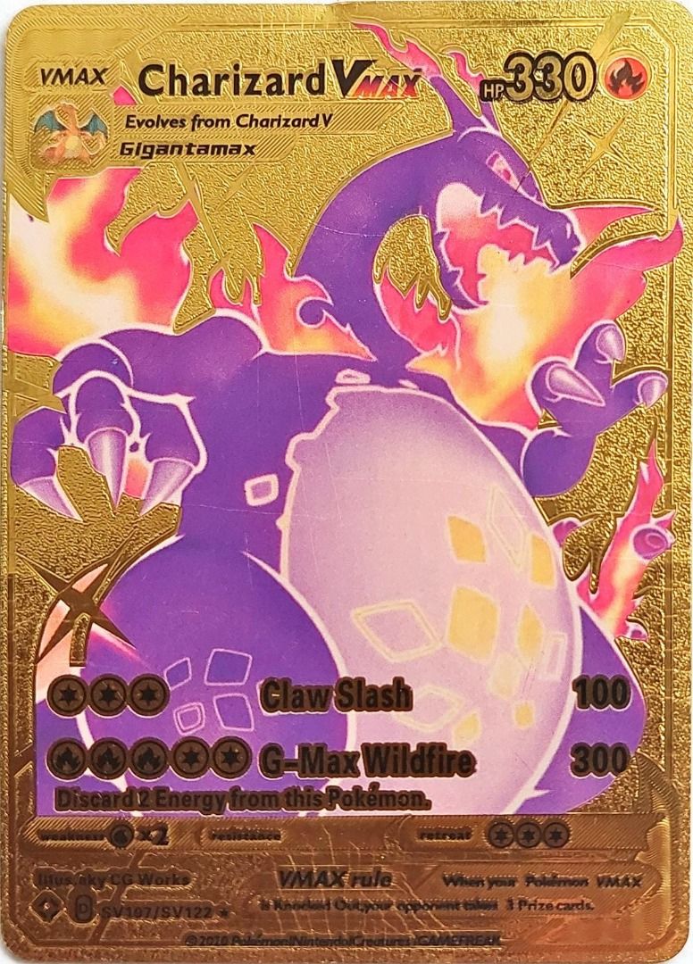 Golden Pokemon Card : Charizard VMAX, Blastoise VMAX, Leafeon VMAX and ...