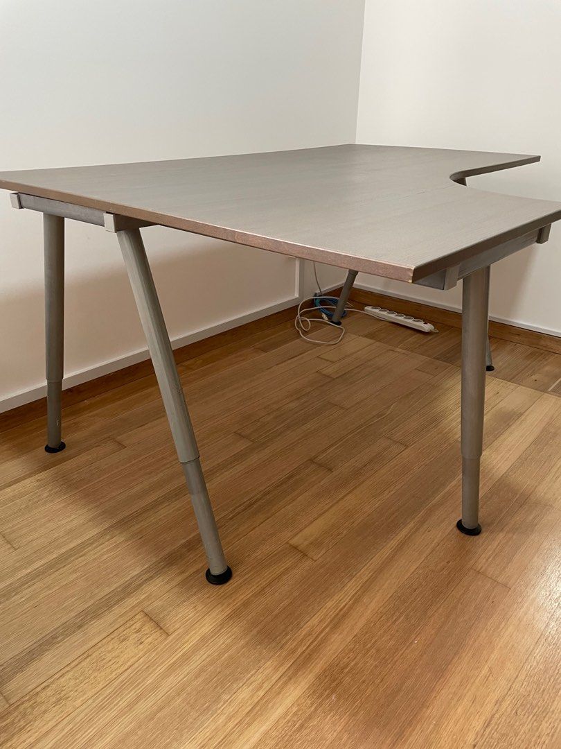 Ikea galant left hand L shape 160cm x 80cm adjustable height, Furniture ...