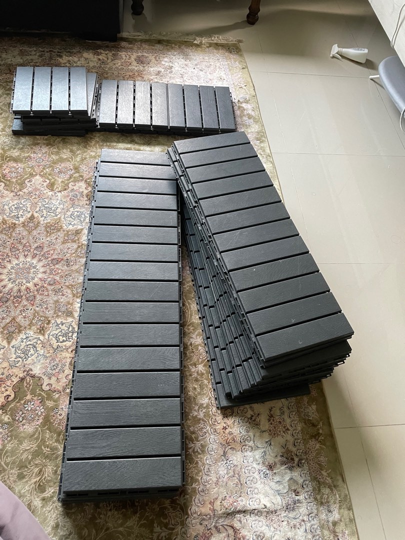 Ikea runnen floor decking in grey, Furniture & Home Living, Home Decor ...