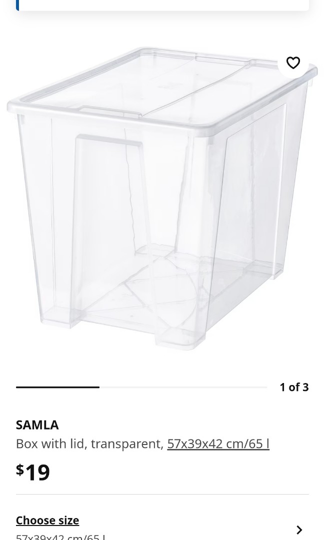 Ikea Samla Box w Lid, Furniture & Home Living, Home Improvement ...