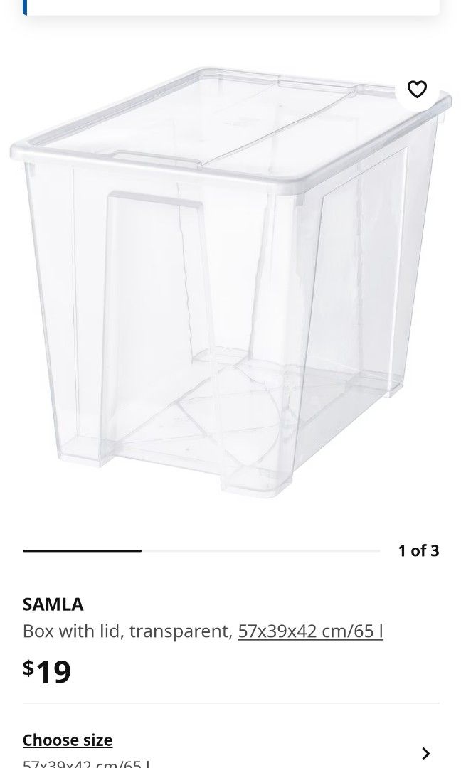 Ikea Samla Box w Lid, Furniture & Home Living, Home Improvement ...