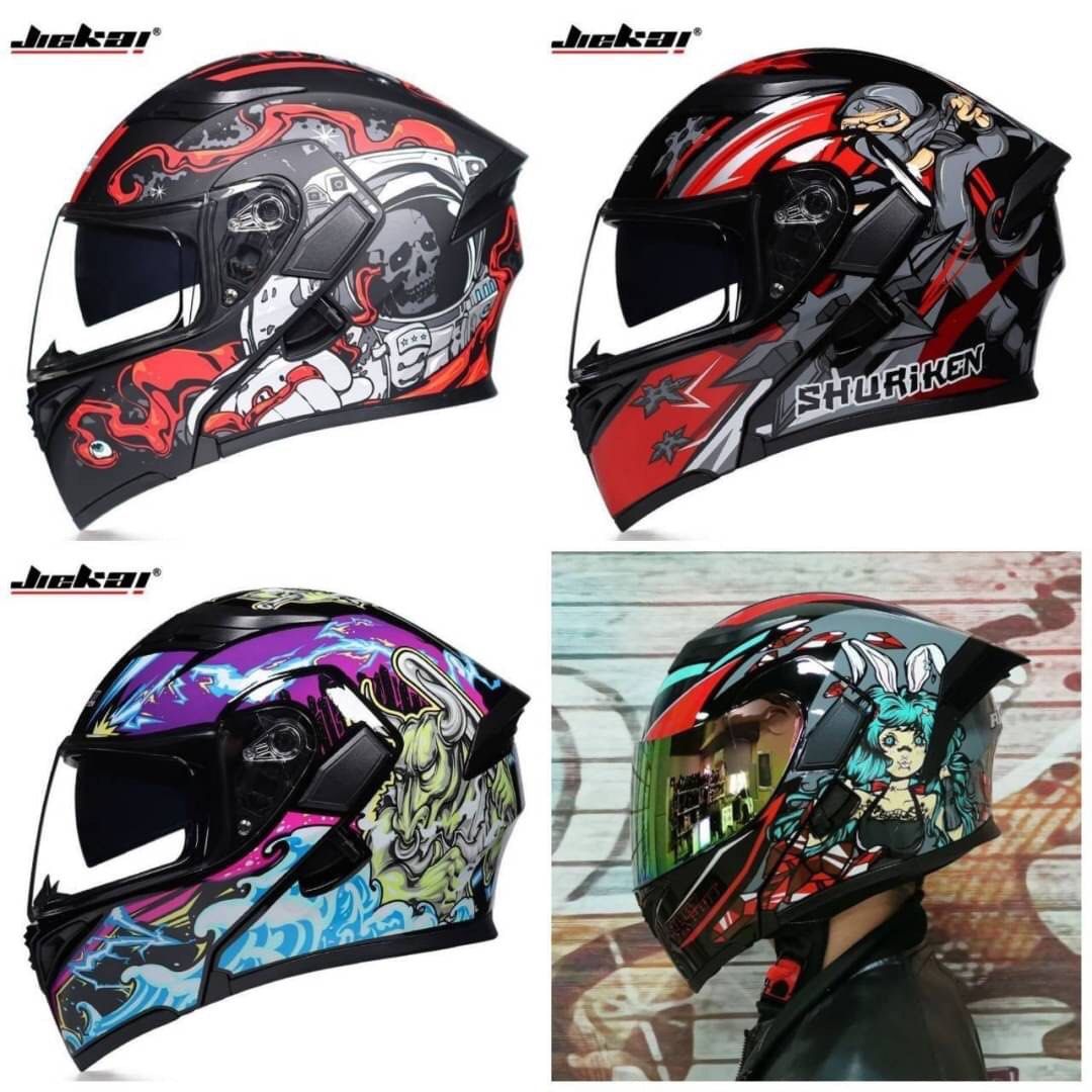 JIEKAI modular motorbike helmet with DOT certification and double visor ...