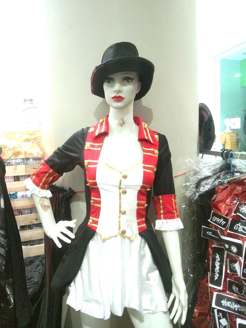 Magician costume cocktail dress and hat and stocking, gloves ring ...