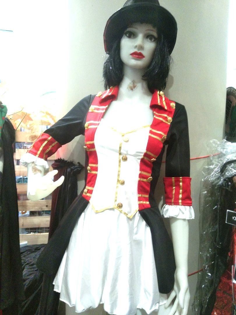 Magician costume cocktail dress and hat and stocking, gloves ring ...