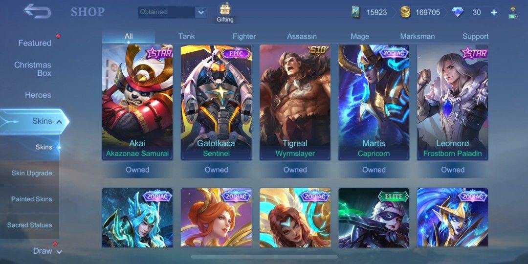 MLBB CHEAP STACKED ACC: KOF CHOU, legend GUSION!!, Video Gaming, Gaming ...