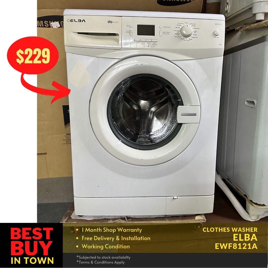MUST BUY! Elba 8KG Front-Loader Washing Machine EWF8121A-1, TV & Home ...