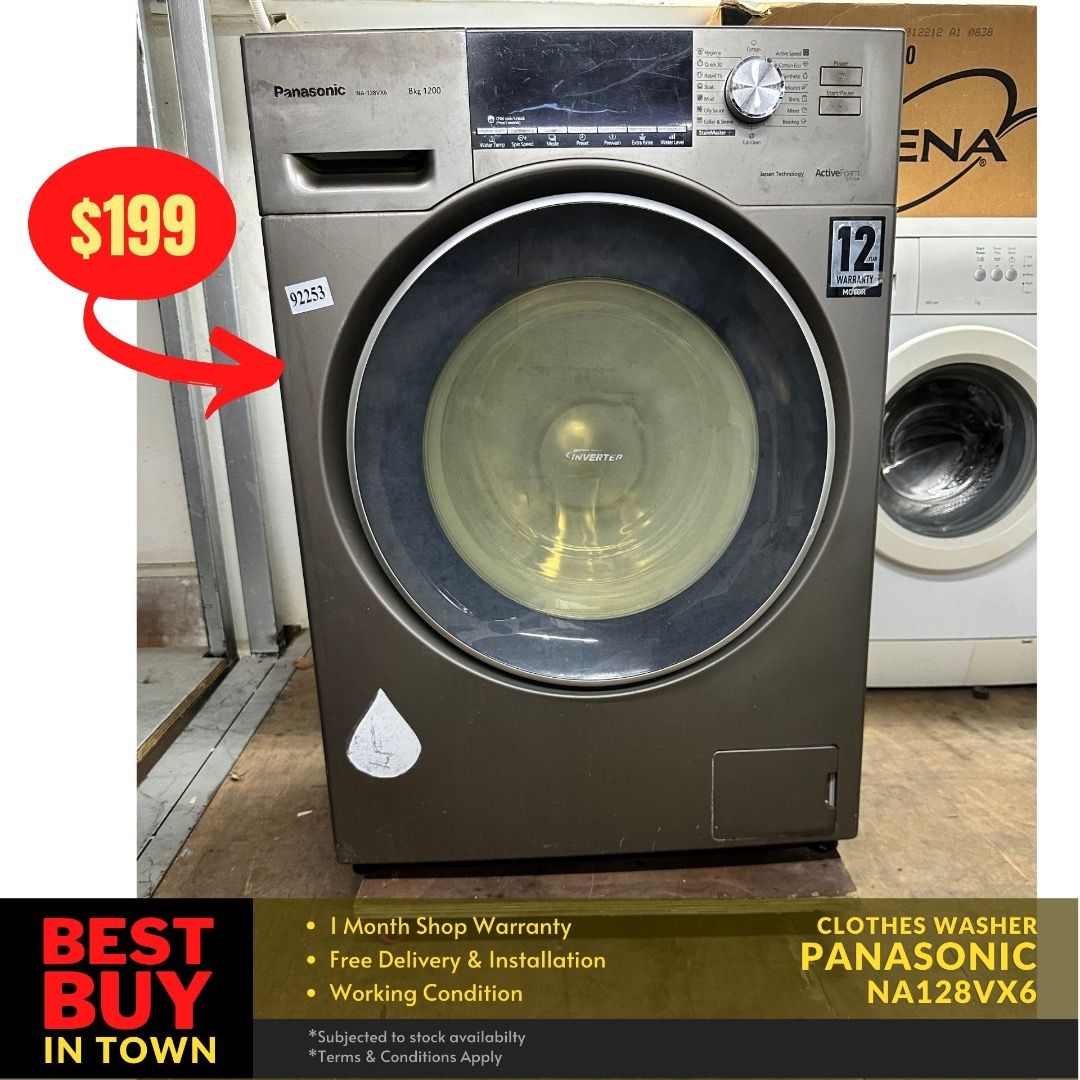 MUST BUY! PANASONIC 8KG Front-Loader Washing Machine NA-128VX6 (92253 ...