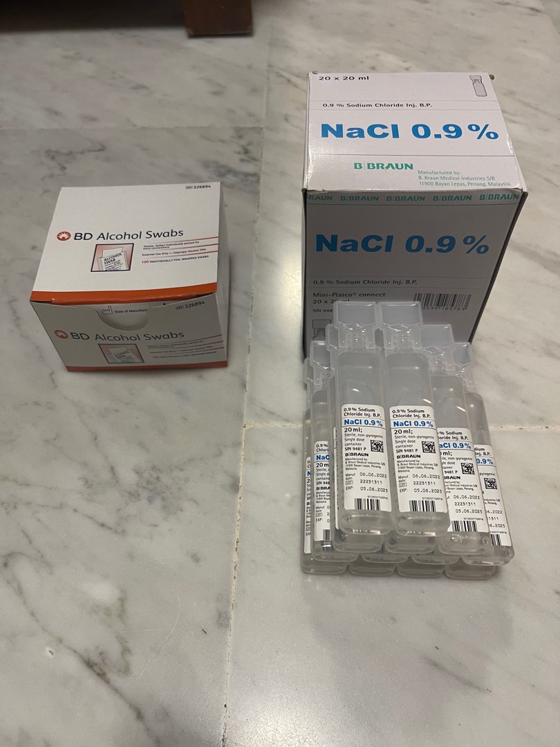 NaCl 0.9%. BD Alcohol Swap, Health & Nutrition, Medical Supplies ...