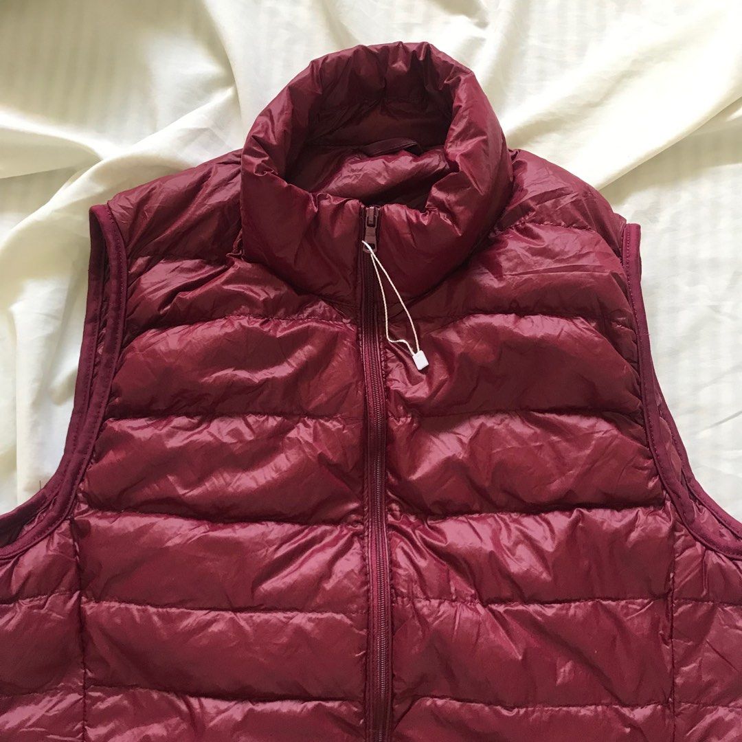 New: Blood Red Puffer Vest Outerwear, Women's Fashion, Coats, Jackets ...