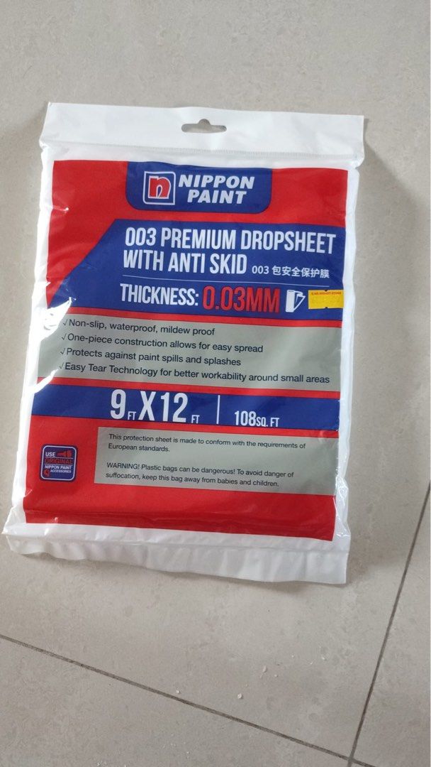 Nippon Paint Dropsheet Construction Cover, Furniture & Home Living ...
